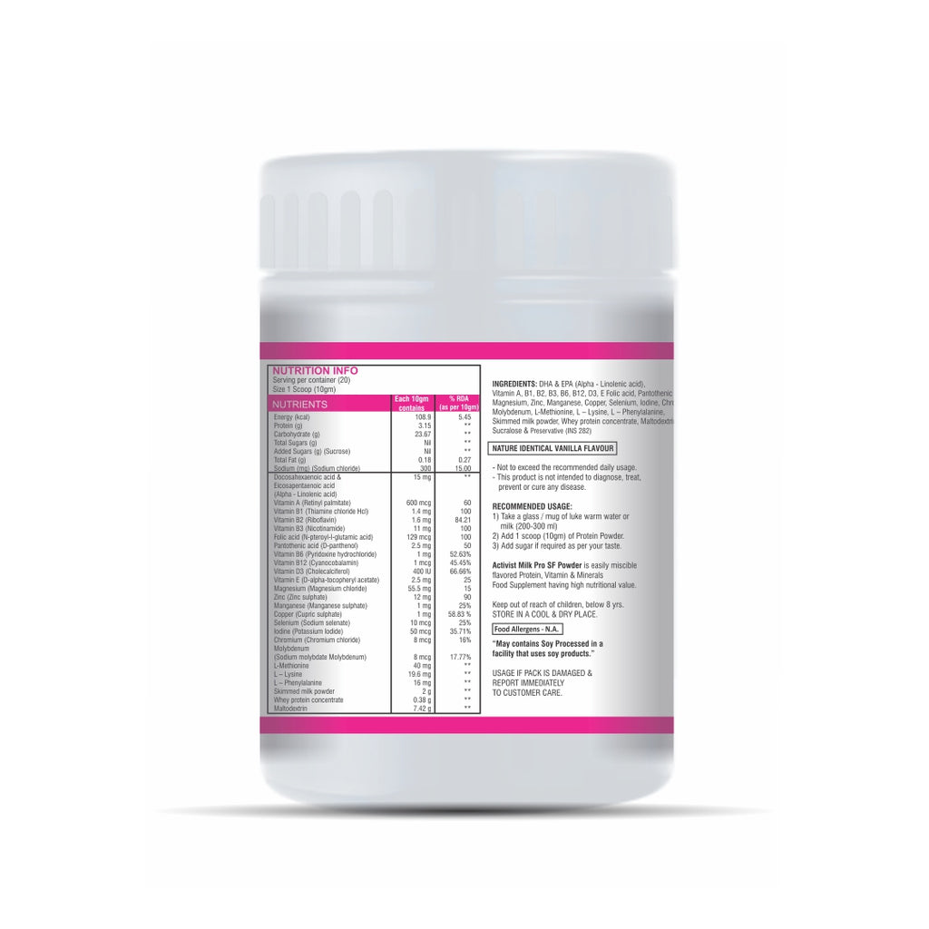 Milk Pro SF Protein Powder | Sugar Free | Activist